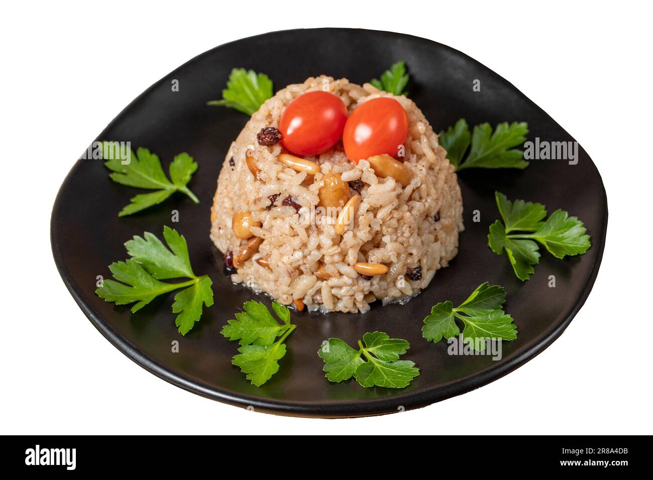 Almond rice isolated on white background. Turkish cuisine delicacies ...