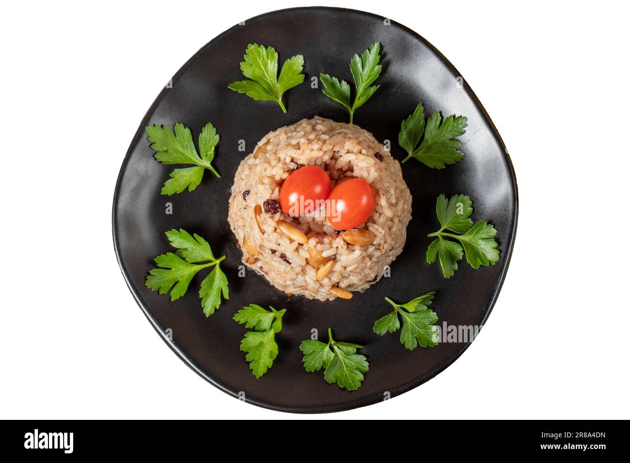 Almond rice isolated on white background. Turkish cuisine delicacies ...