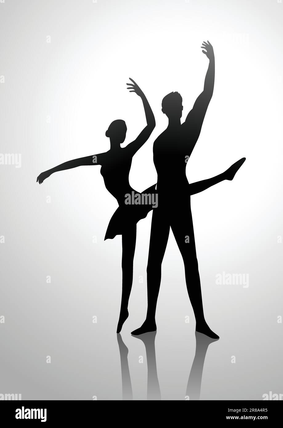 Ballet couple illustration silhouette hi-res stock photography and ...