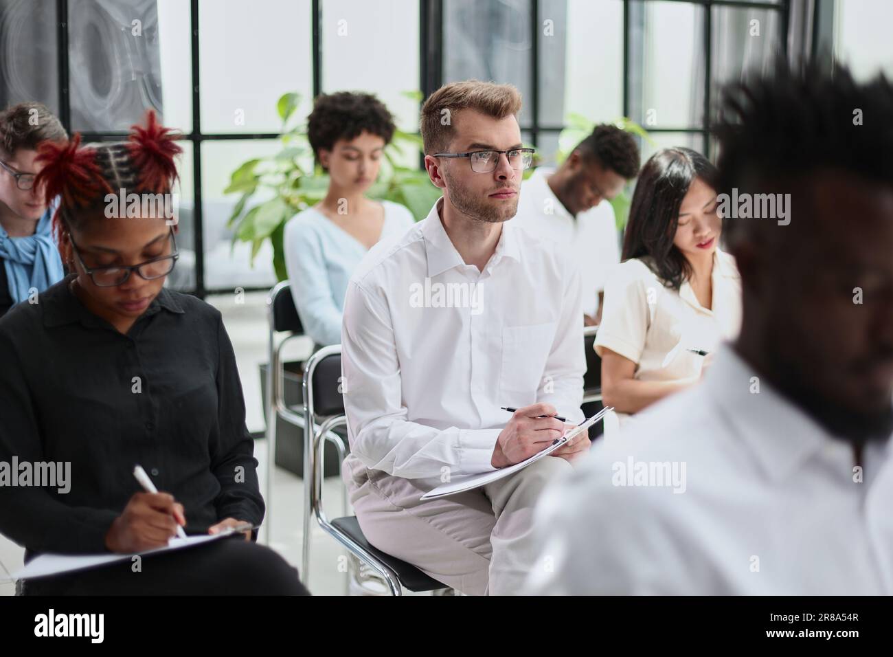 Front view team worker presentation hi-res stock photography and images ...