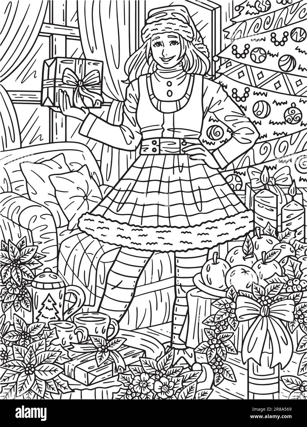 Elf in christmas gift Black and White Stock Photos & Images - Alamy