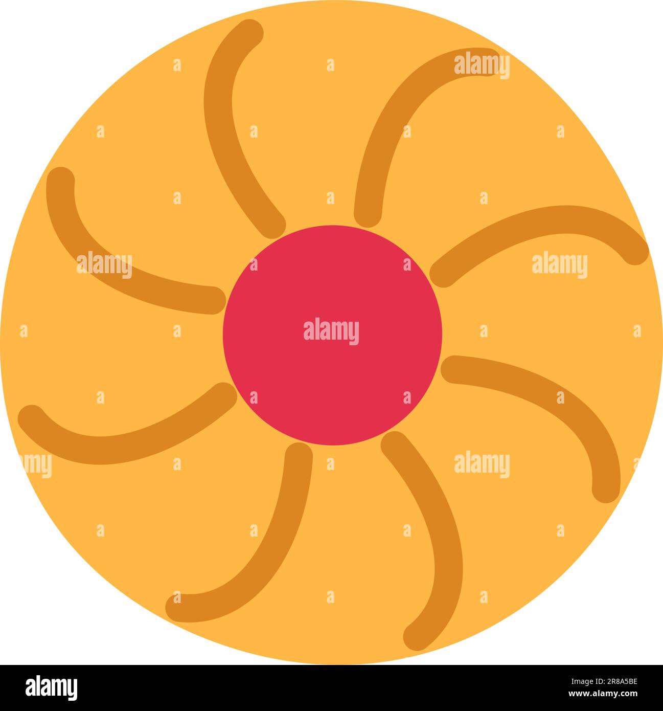 Cookie with strawberry jam filling flat icon Stock Vector Image & Art ...