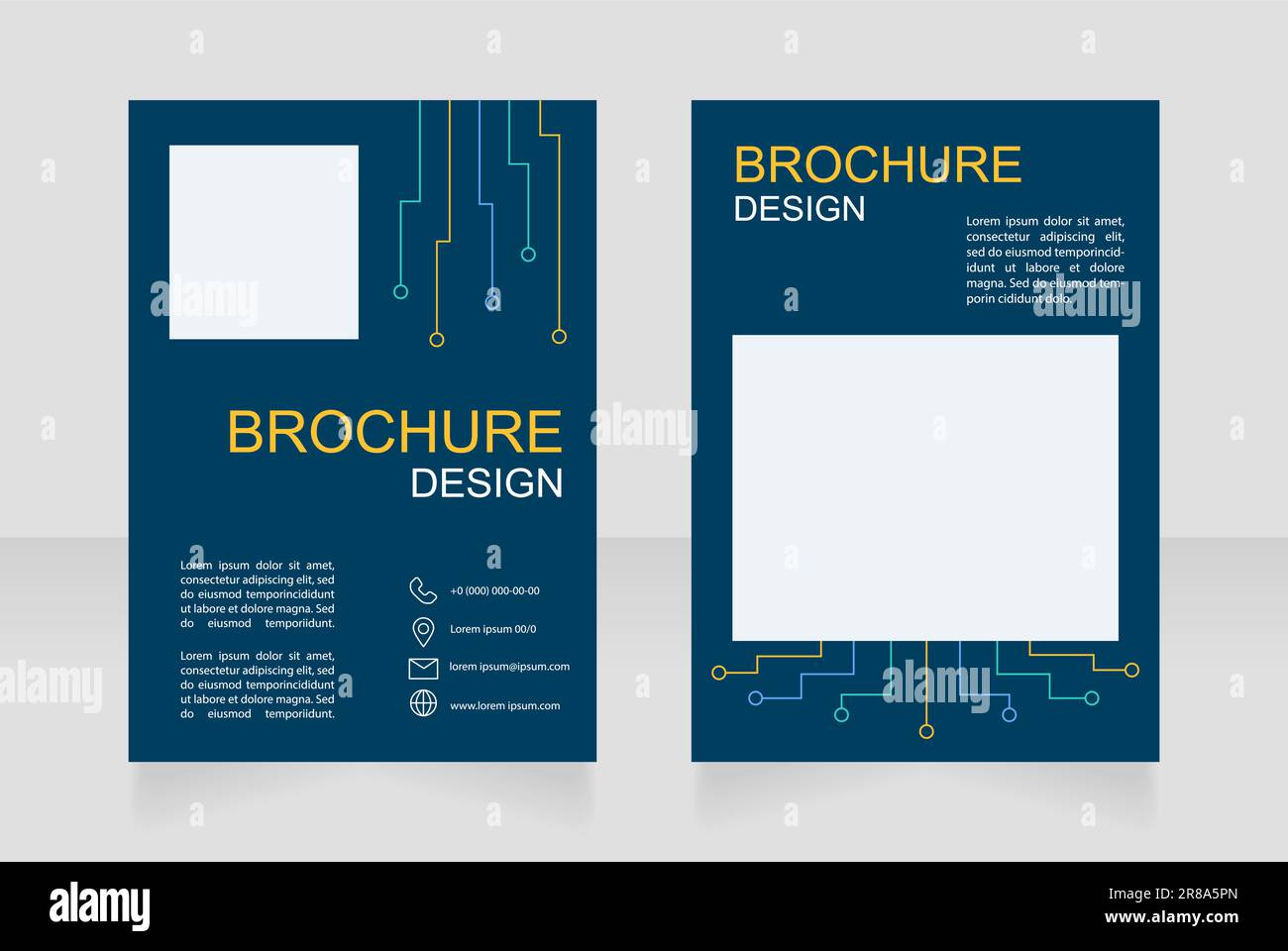 Internet connection and communication blank brochure design Stock ...