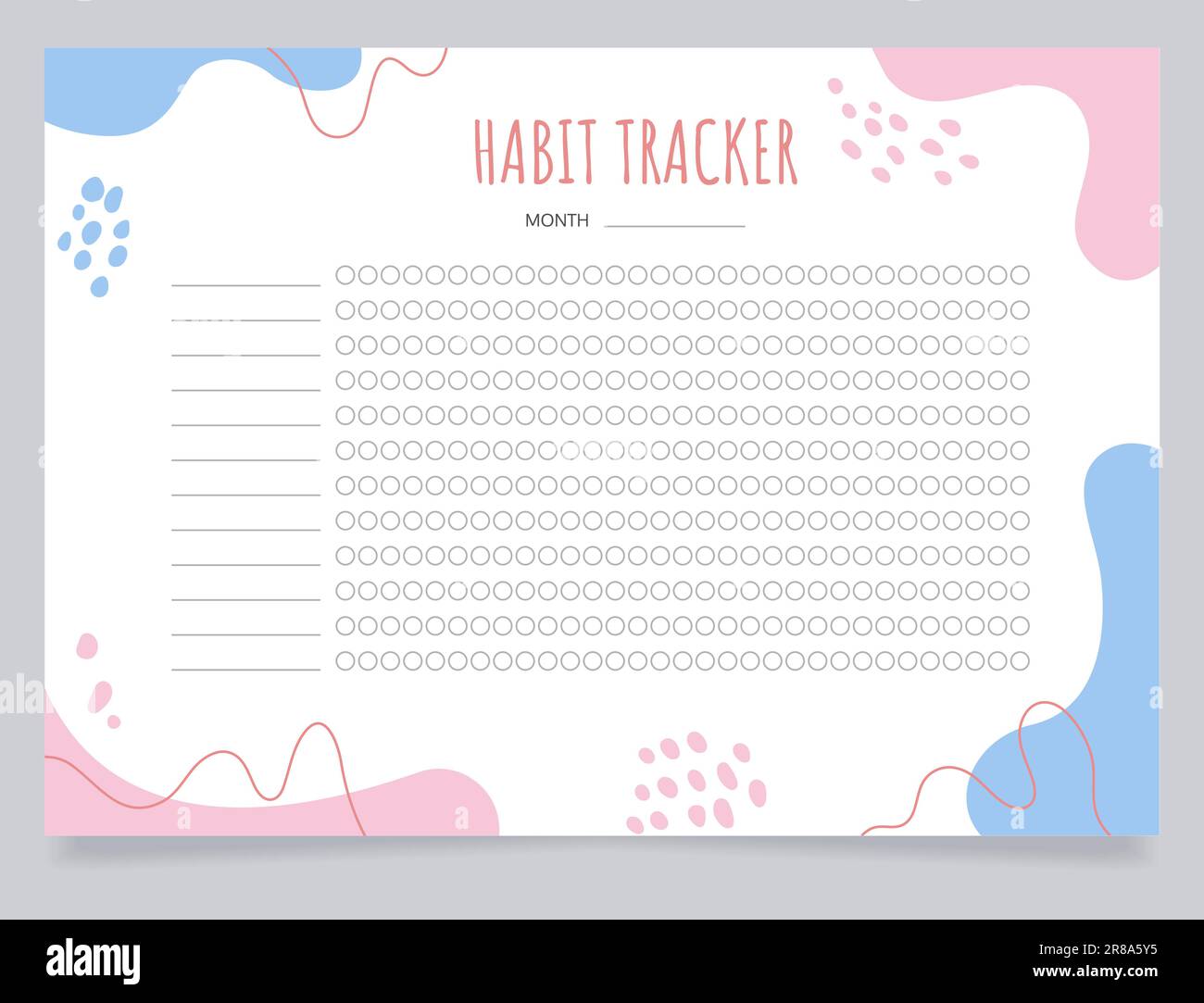 Habit tracker worksheet design template Stock Vector Image & Art - Alamy