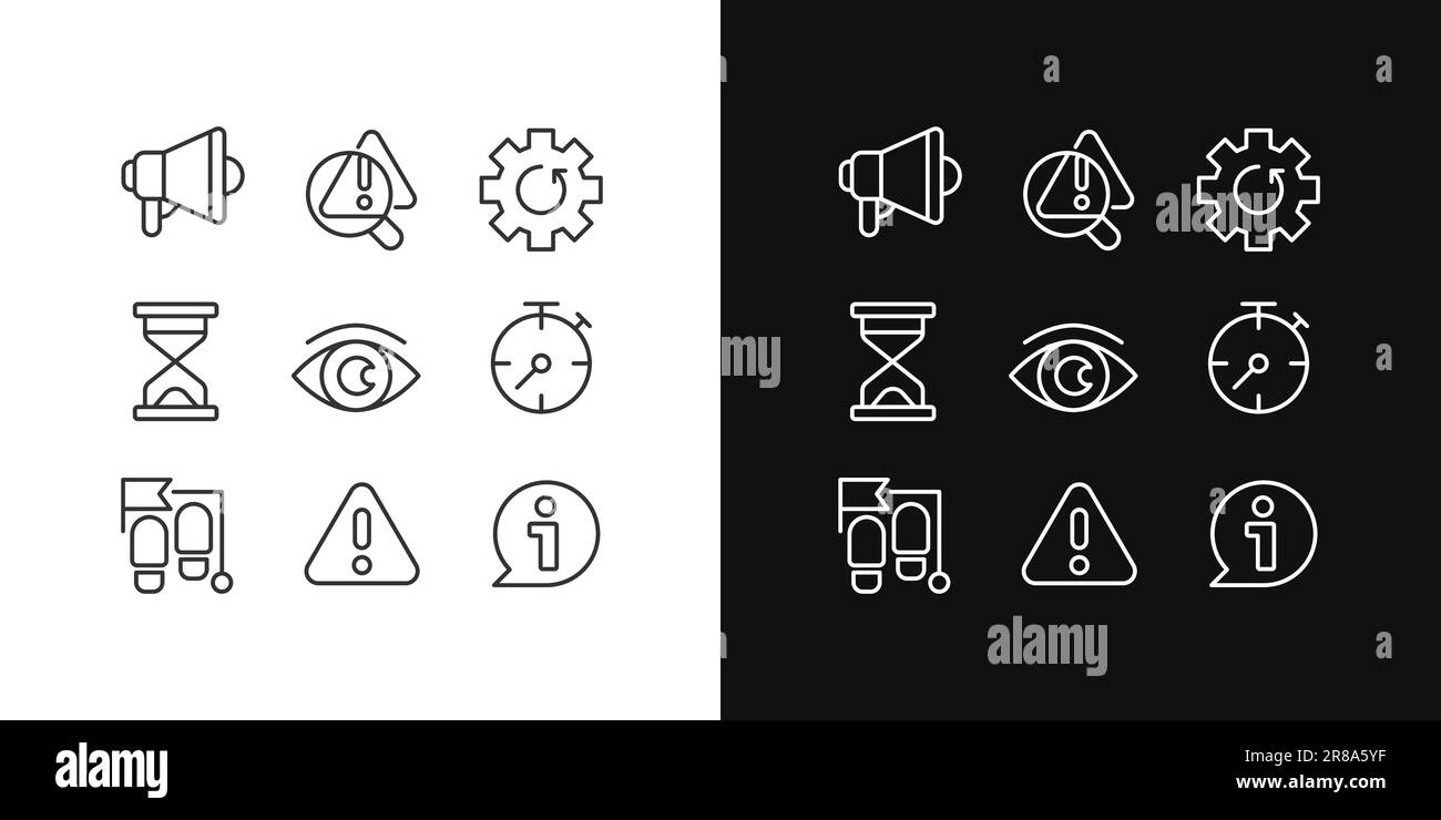 Business process timing pixel perfect linear icons set for dark, light mode Stock Vector Image ...