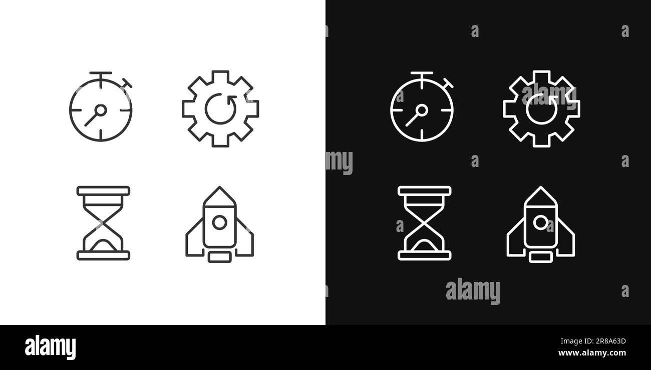 Process And Operation Pixel Perfect Linear Icons Set For Dark Light Mode Stock Vector Image