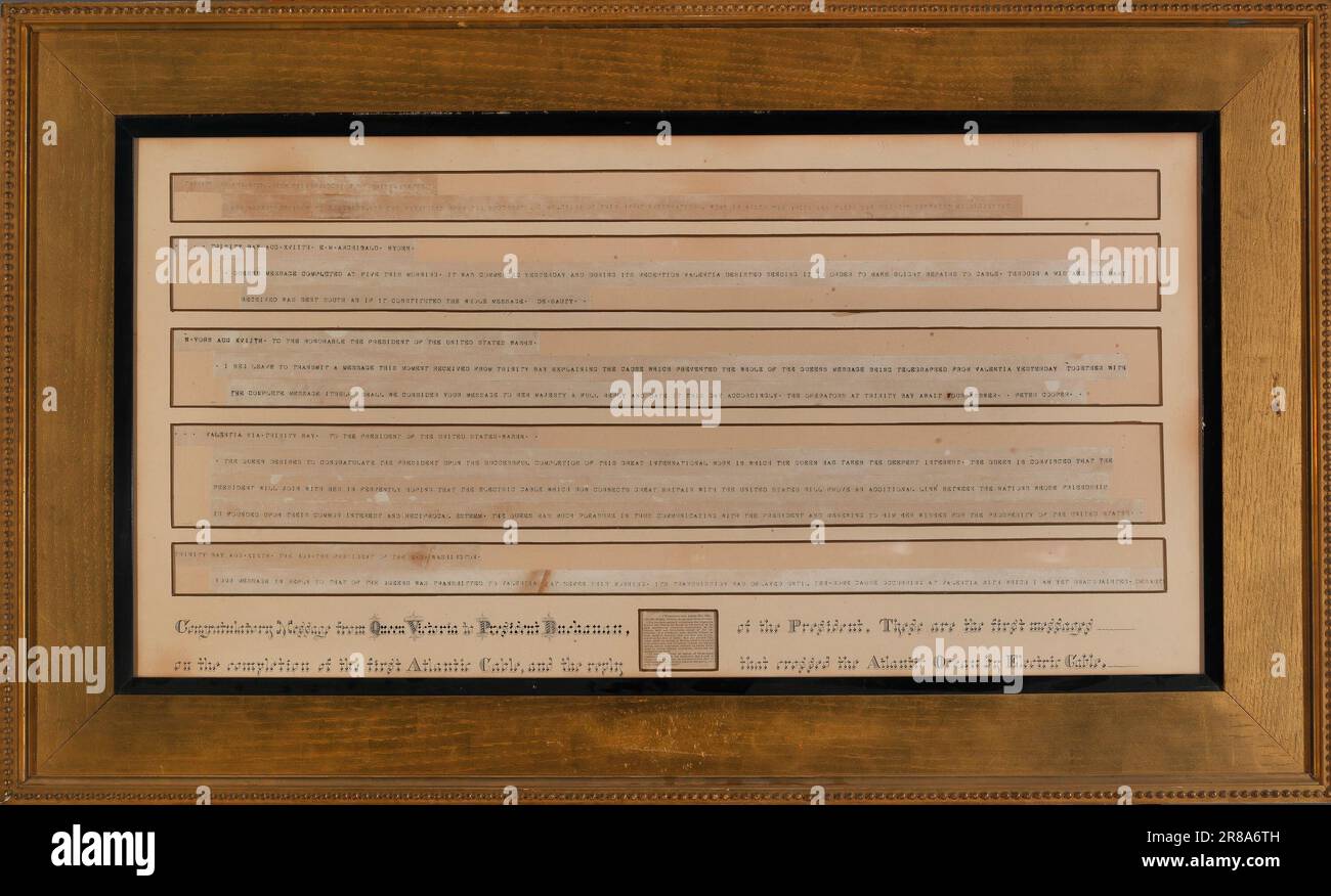 Congratulatory telegram to President Buchanan on the completion of the ...