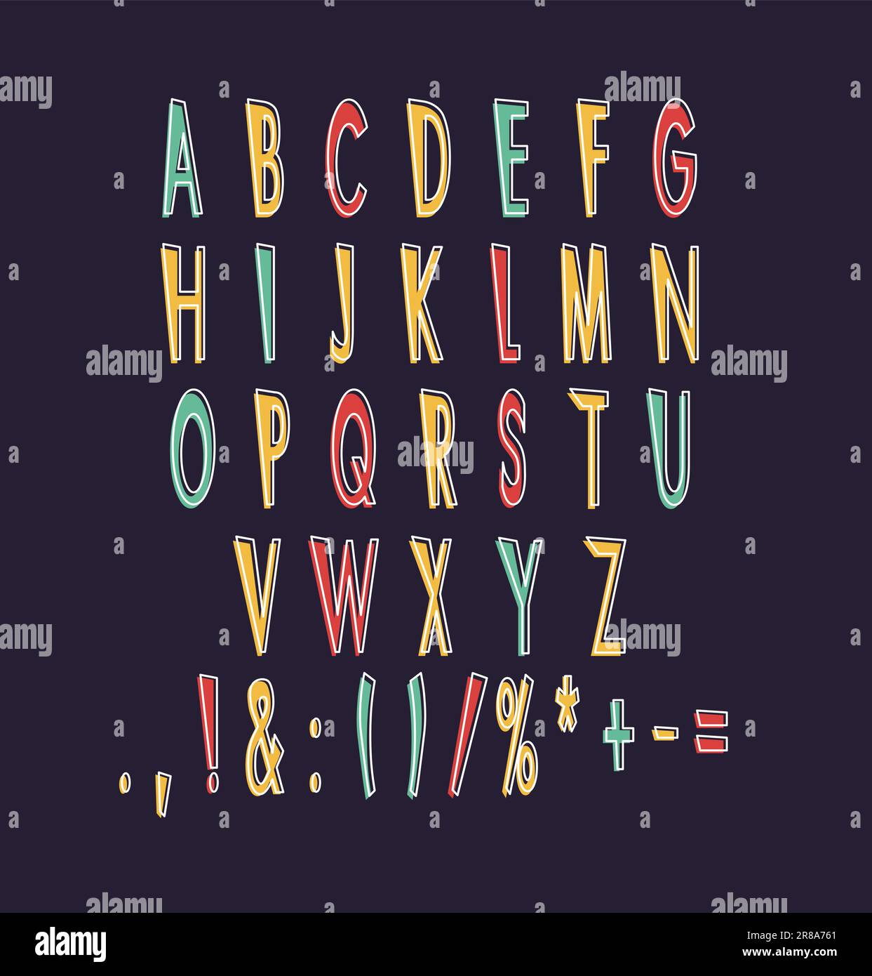 Amusing black alphabet set for dark theme Stock Vector Image & Art - Alamy