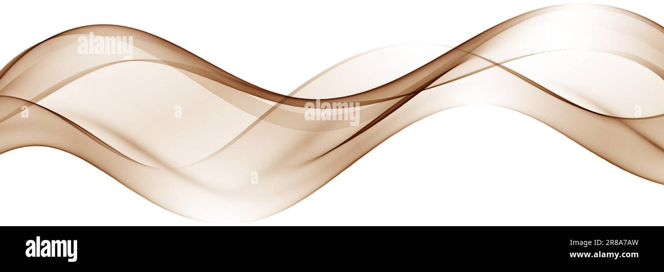 Smoky abstract brown wave flow on white background Stock Vector Image & Art - Alamy
