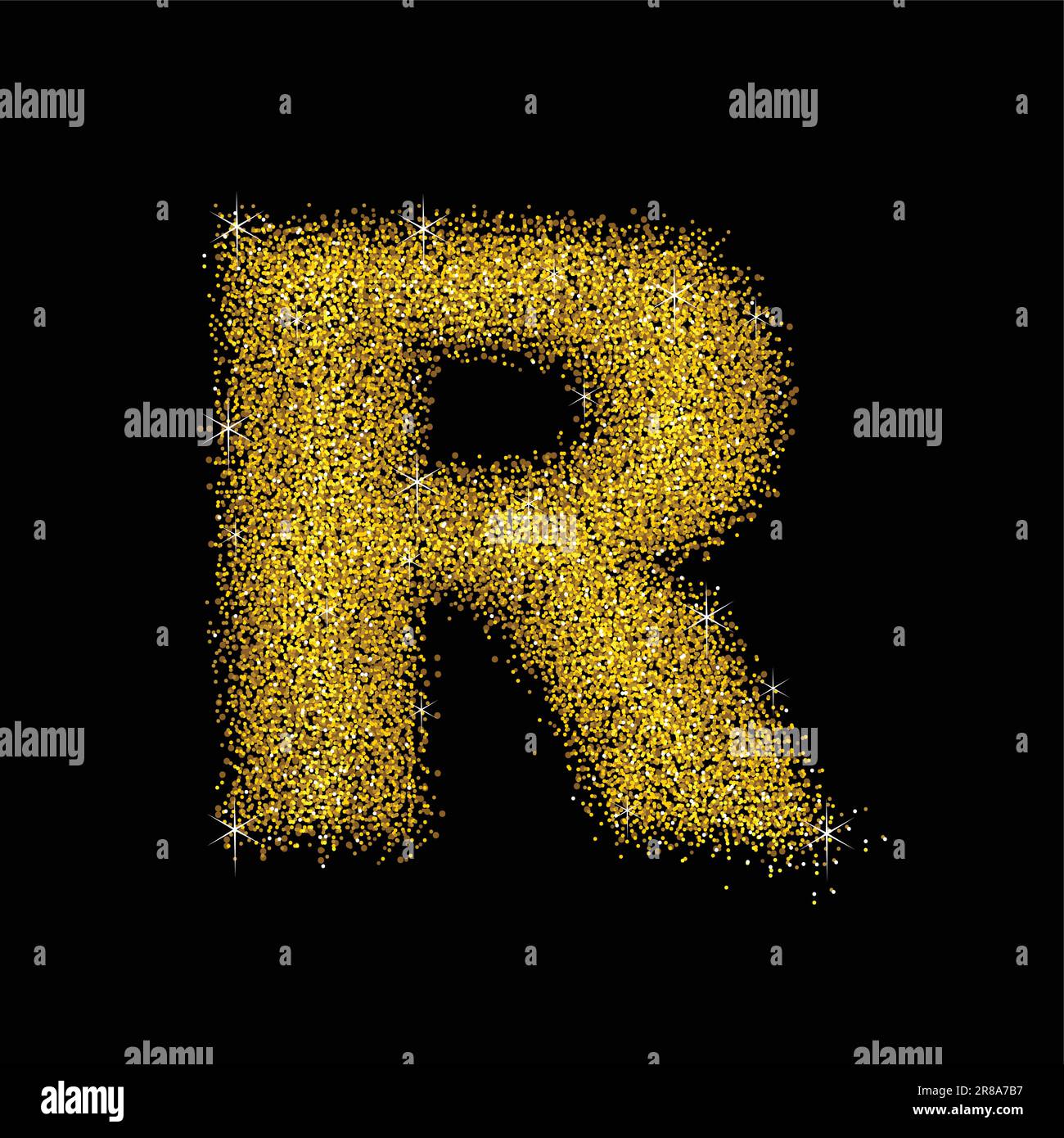 Gold dust font type letter R Stock Vector Image & Art - Alamy