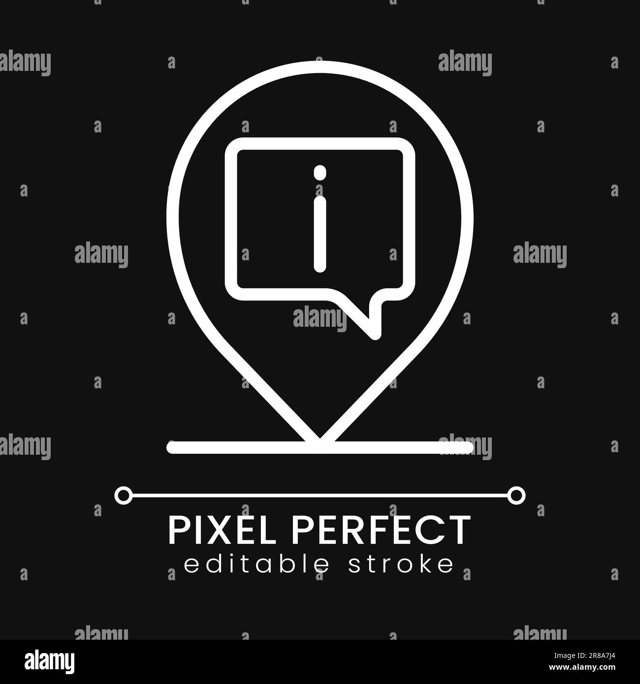 Info pin pixel perfect white linear icon for dark theme Stock Vector ...