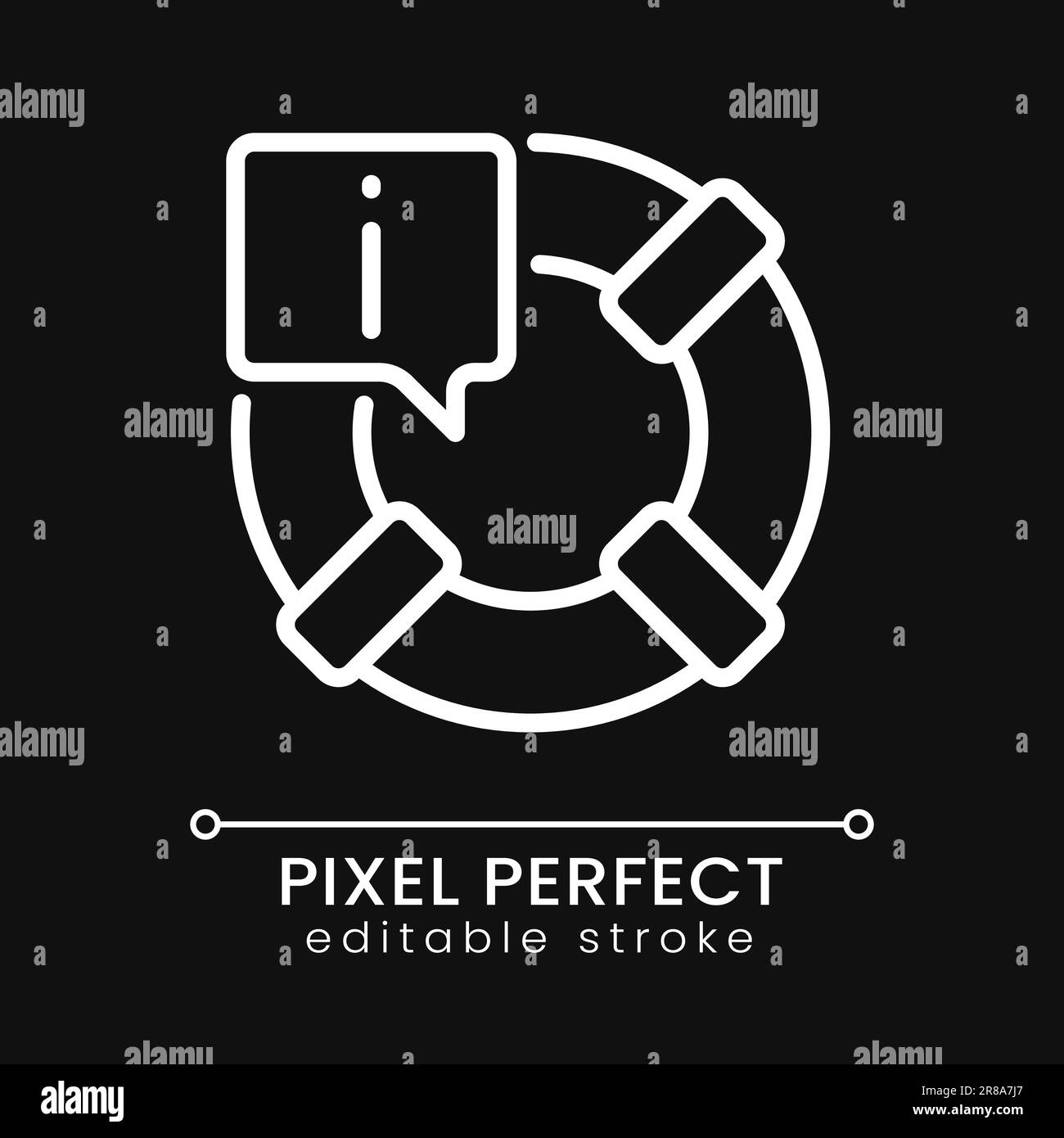 Information for surviving in accidents pixel perfect white linear icon ...