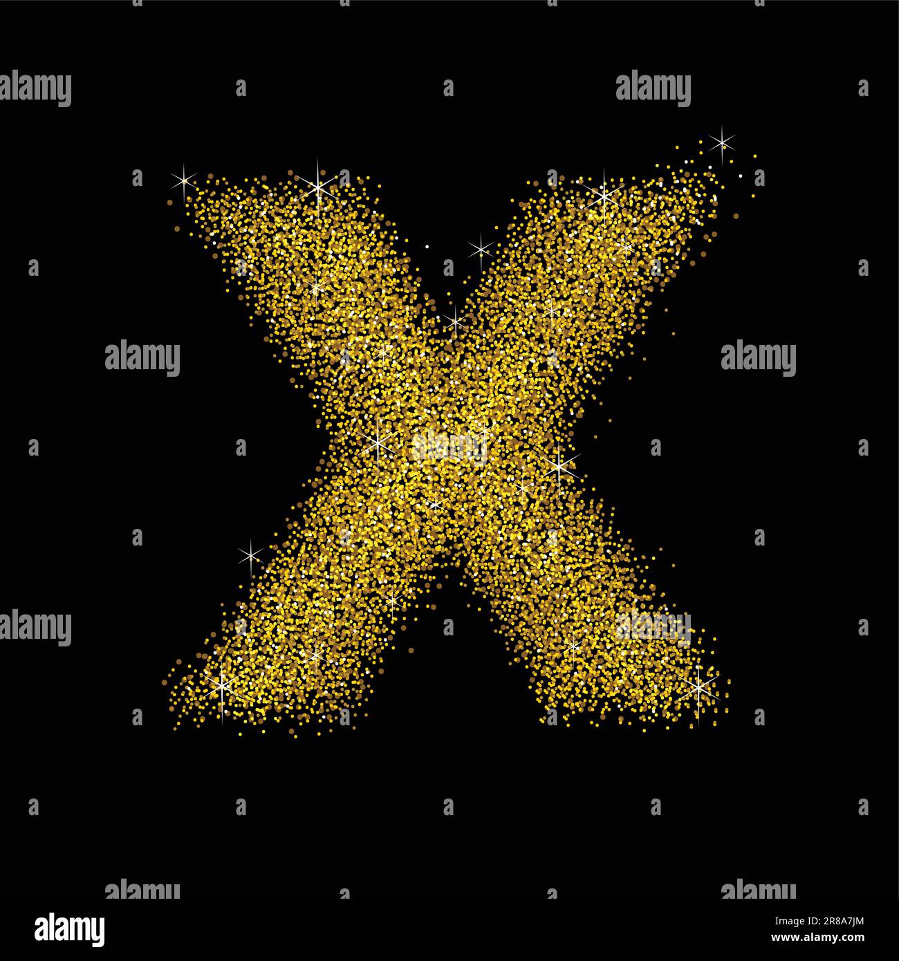 Gold dust font type letter X Stock Vector Image & Art - Alamy
