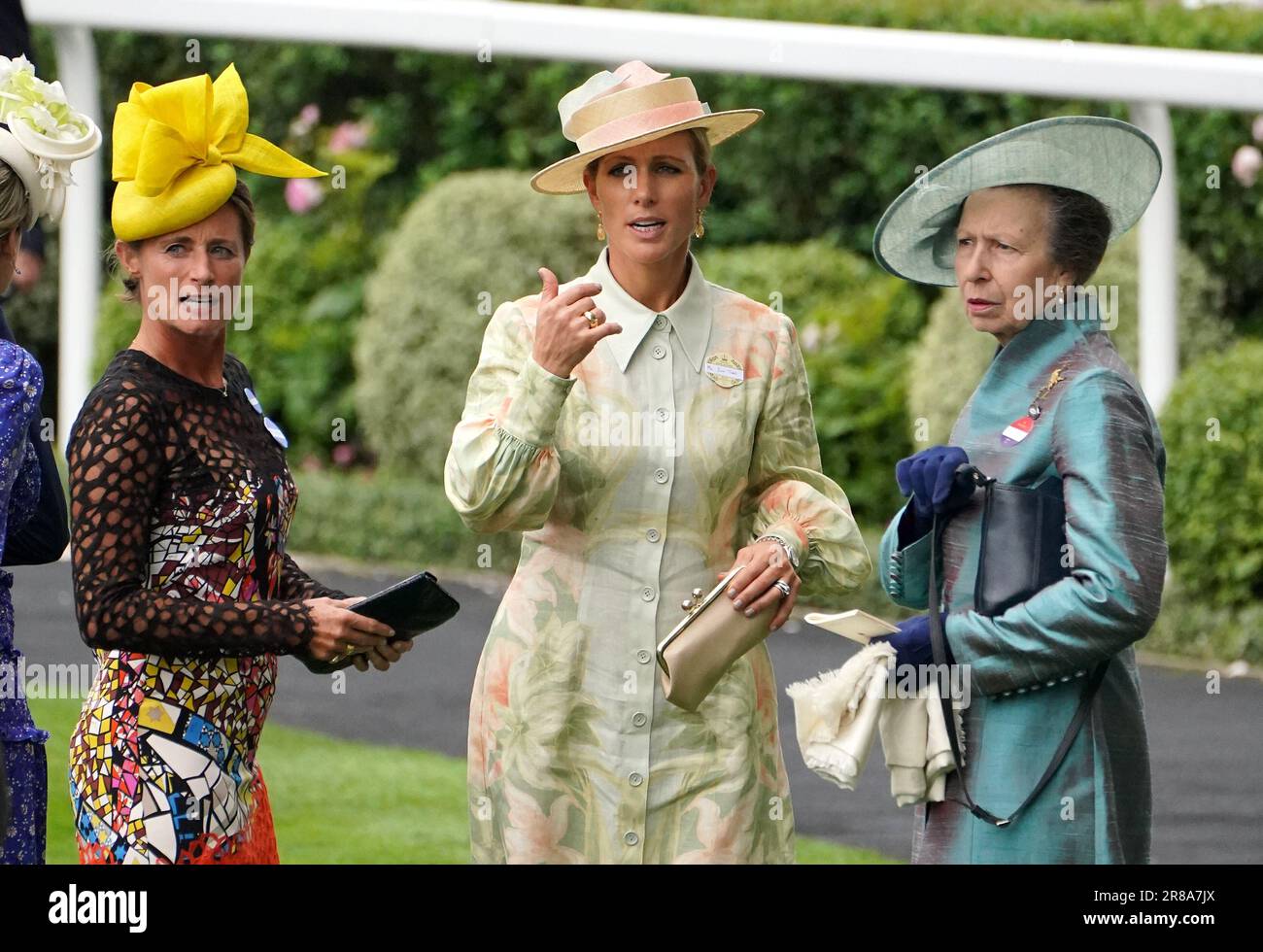 Zara Tindall (centre), the Princess Royal (right) and Dolly Maude ...