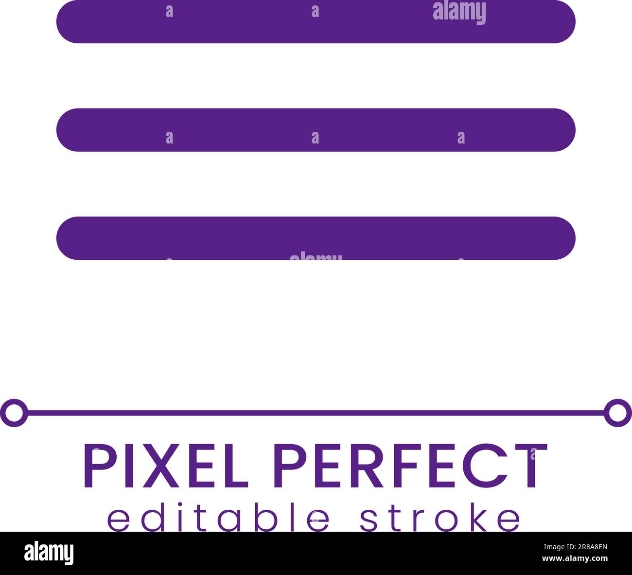 Hamburger menu button pixel perfect RGB color ui icon Stock Vector Image & Art - Alamy