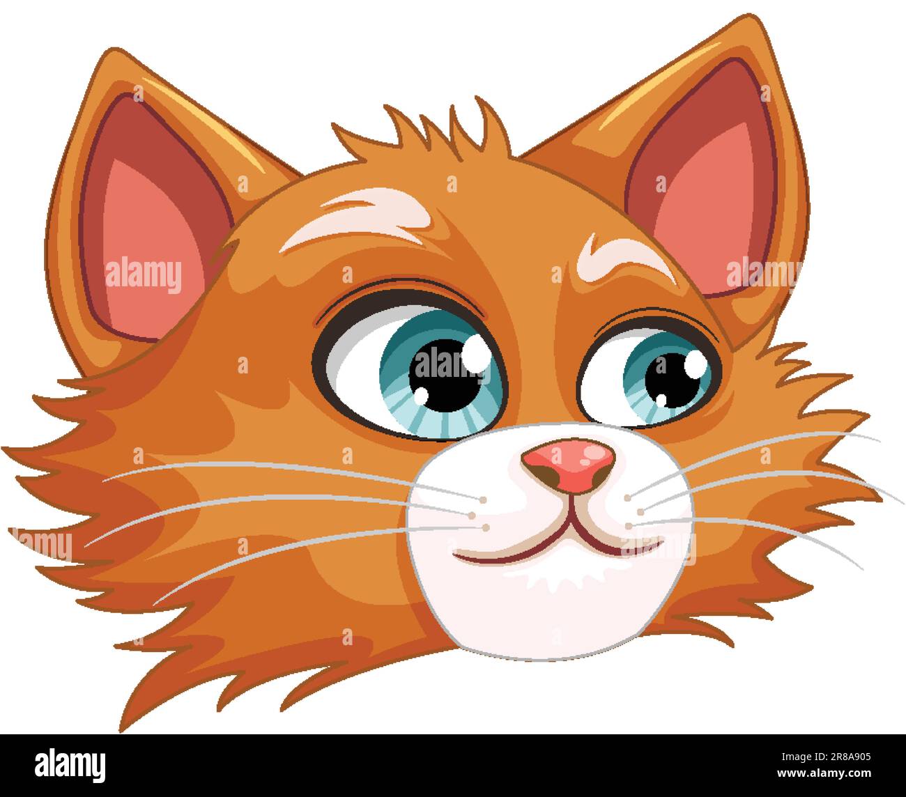 Cute orange cat cartoon isolated illustration Stock Vector Image & Art ...