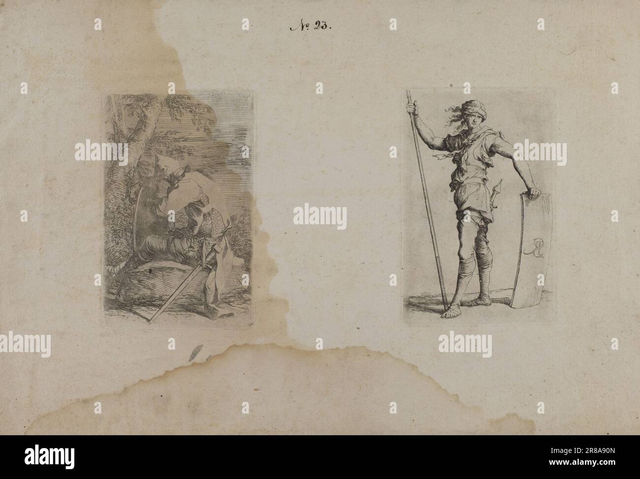 (Figurine Series) Seated Man with Pointed Helmet [] by Salvator Rosa ...