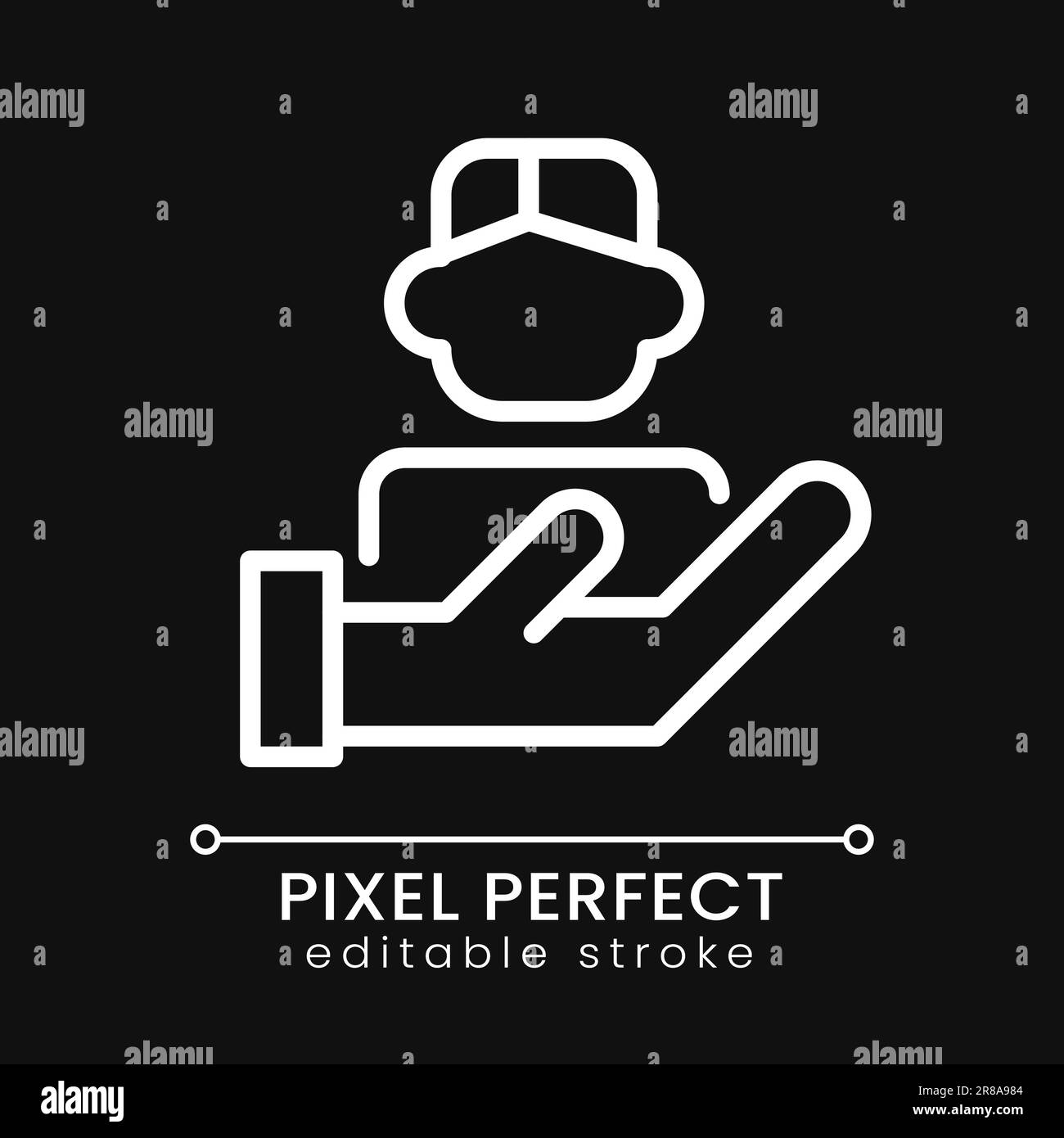 Customer care pixel perfect white linear icon for dark theme Stock ...