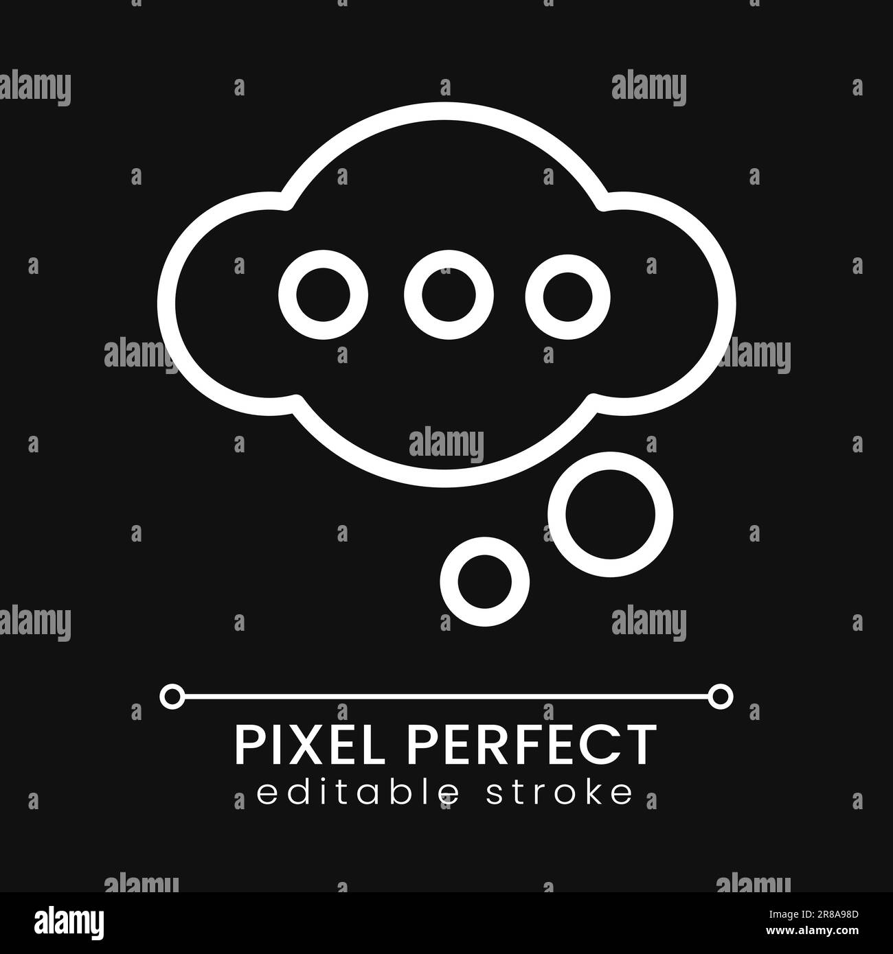 Thinking pixel perfect white linear icon for dark theme Stock Vector ...