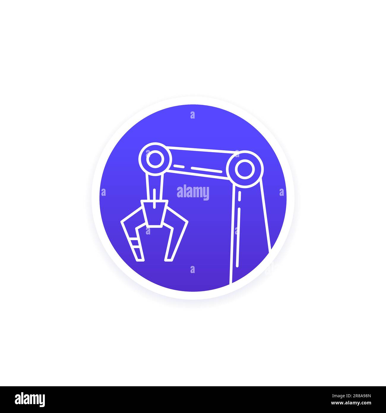 Robotic arm, automation of production line icon Stock Vector Image ...