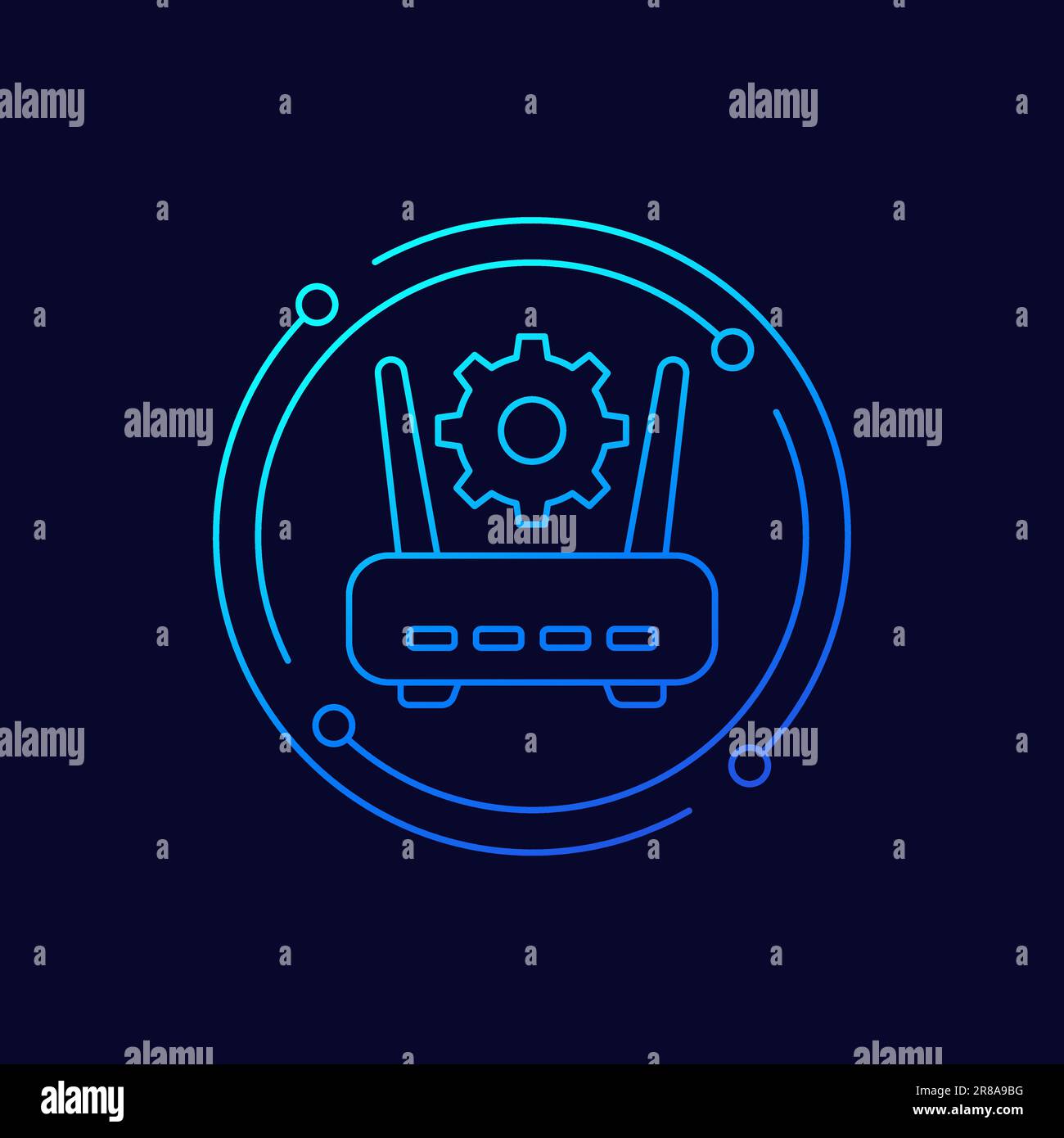 router, modem settings icon in linear design Stock Vector Image & Art ...