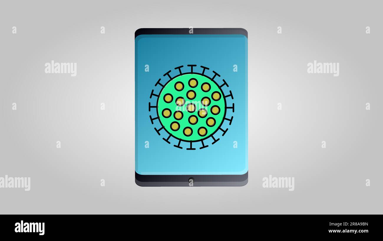 Digital modern touch-sensitive tablet on a white background and a ...