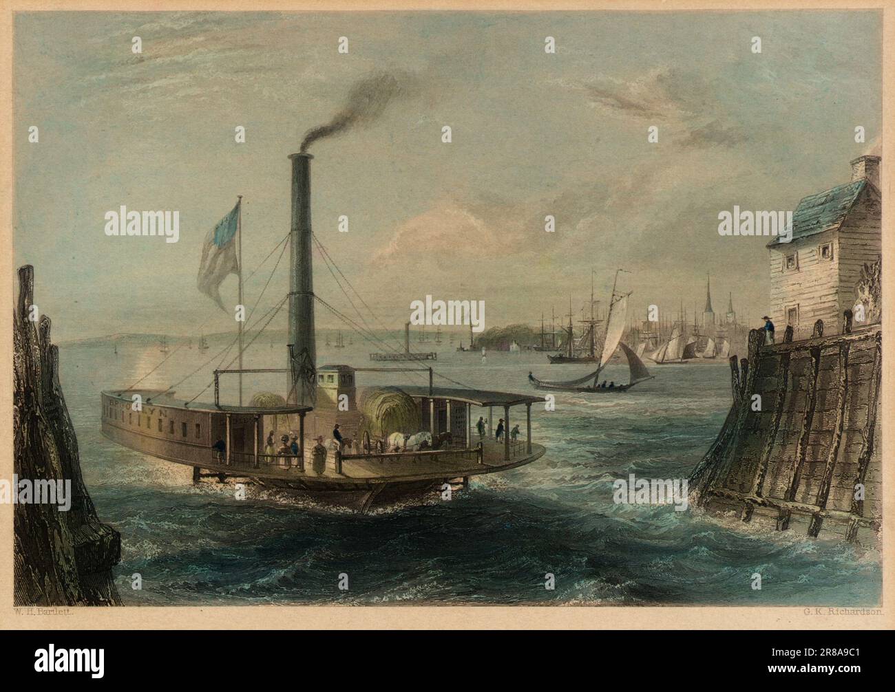 The Ferry at Brooklyn, New York 1838 by G. K. Richardson, English ...