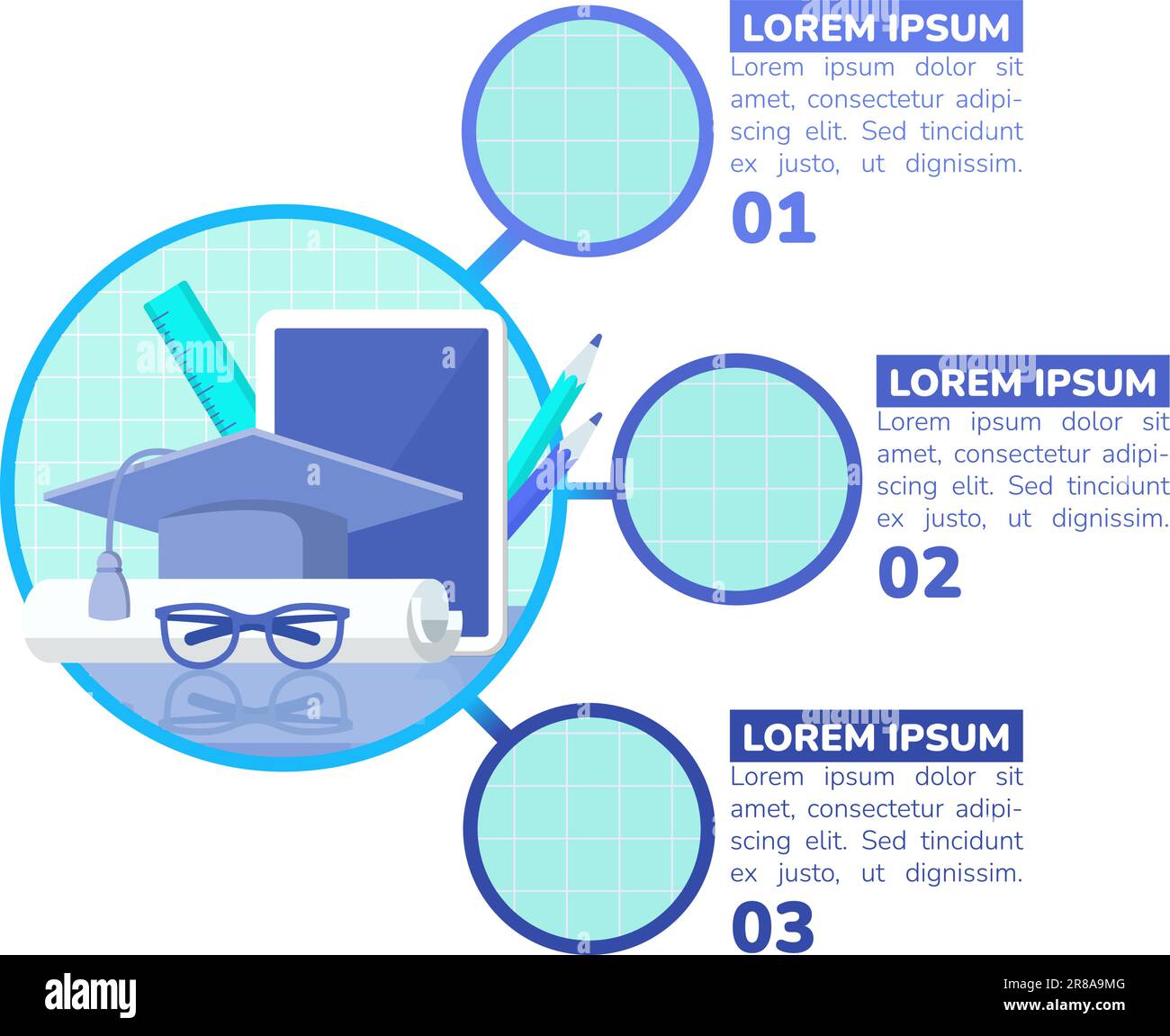 University degree infographic chart design template Stock Vector Image ...