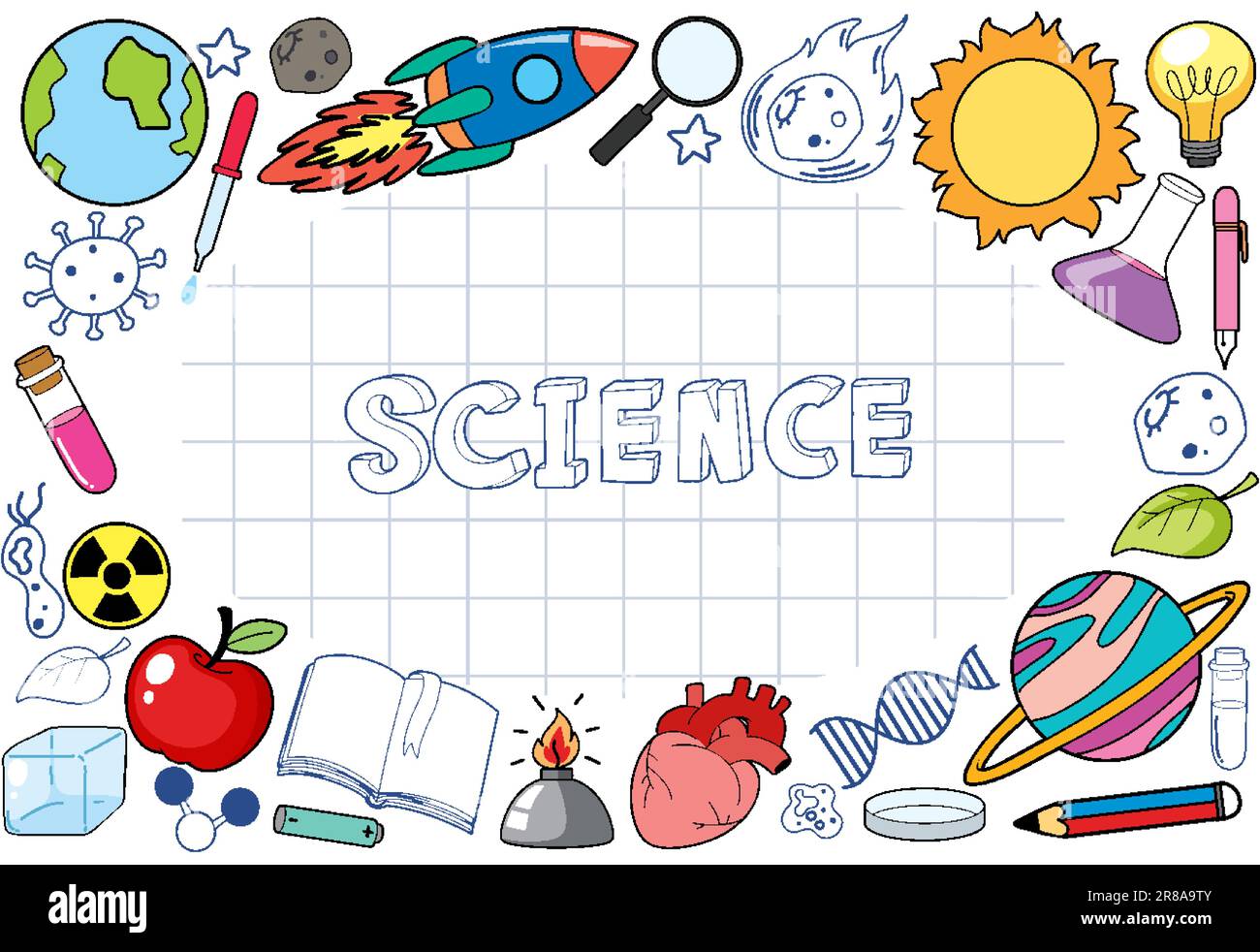Science Banner with Doodle Icons illustration Stock Vector Image & Art ...