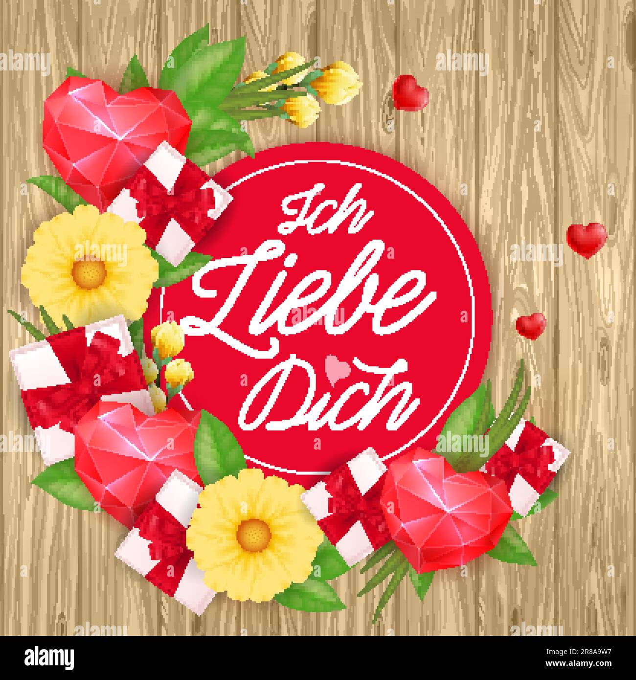 Ich Liebe Dich Lettering with Gifts Stock Vector Image & Art - Alamy
