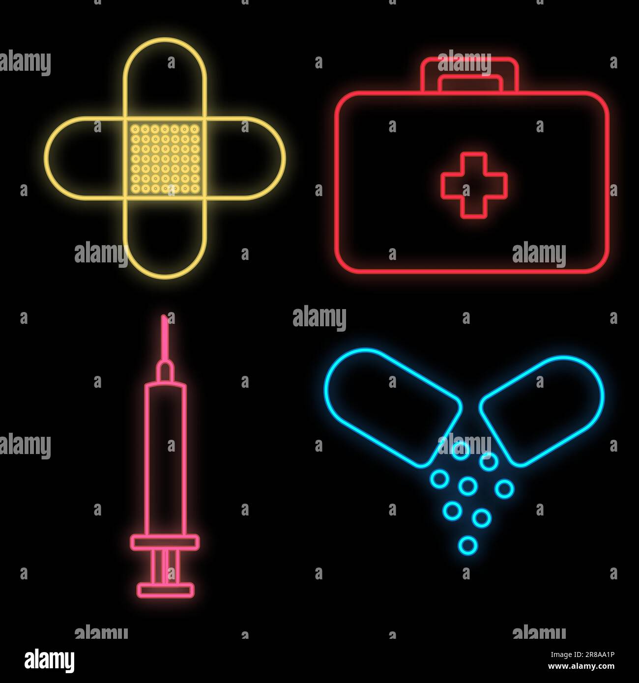 Glowing neon line syringe icon hi-res stock photography and images - Alamy