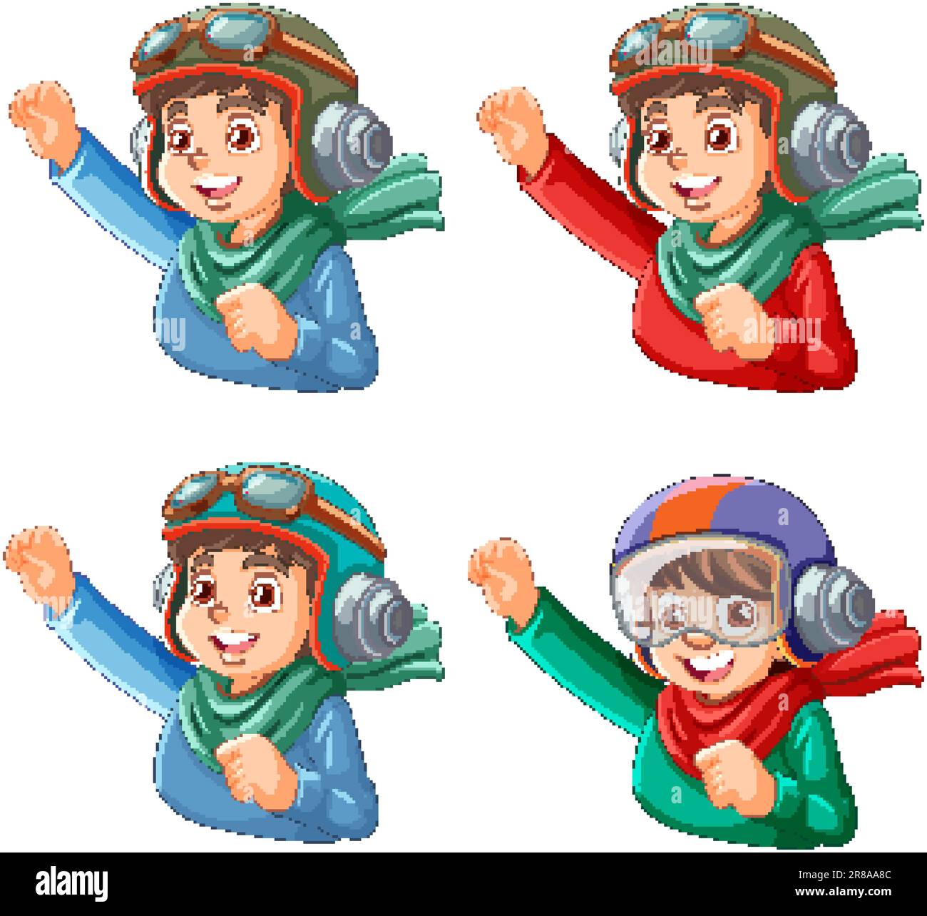 Adventure Kids Heads Collection illustration Stock Vector Image & Art ...