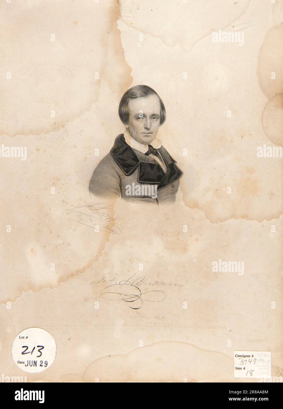 Portrait of James S. Beckham 1842 by Jules Lion, born France ca. 1809 ...