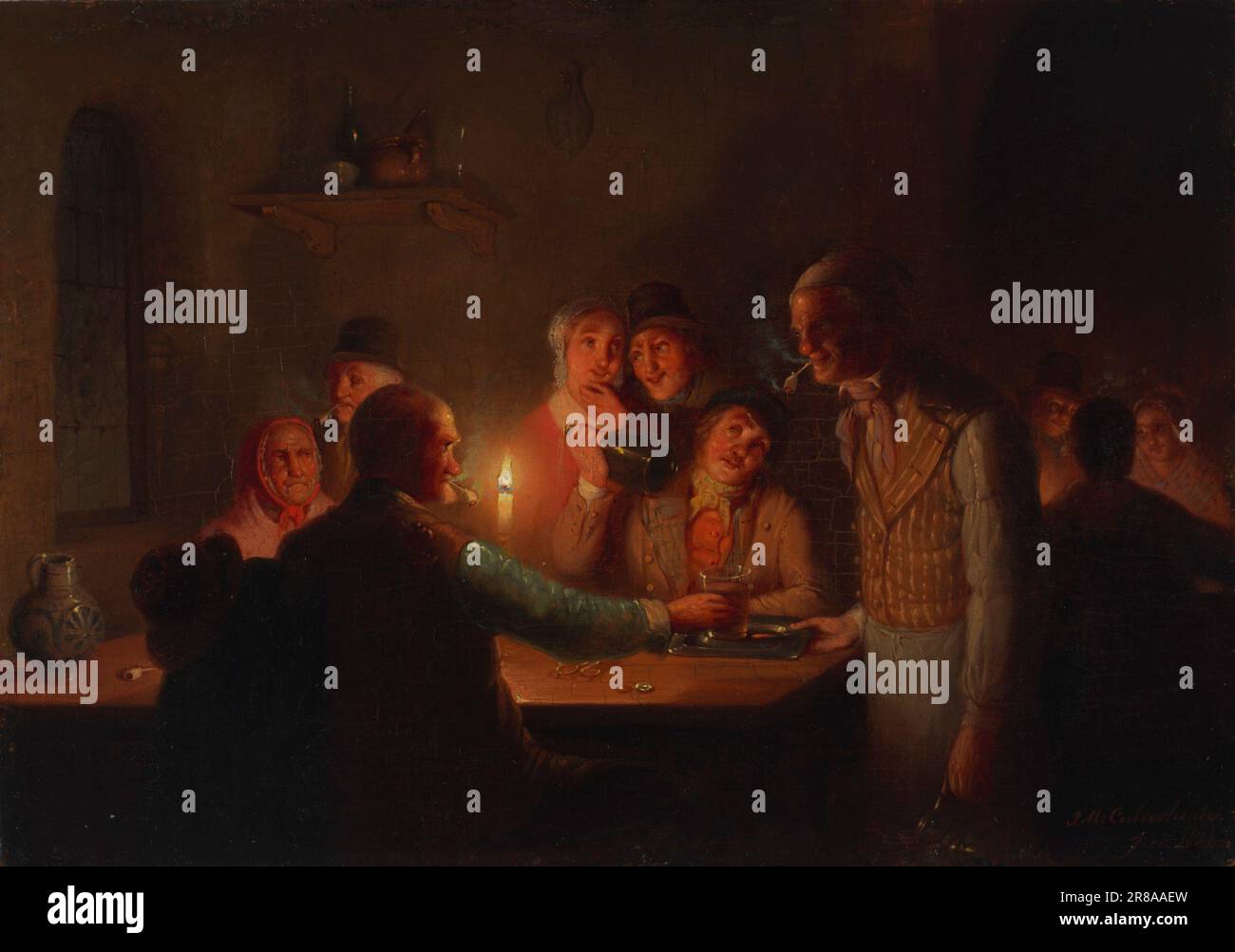 Dutch Tavern Scene 1846 by Johann Mongles Culverhouse, Dutch, born ...