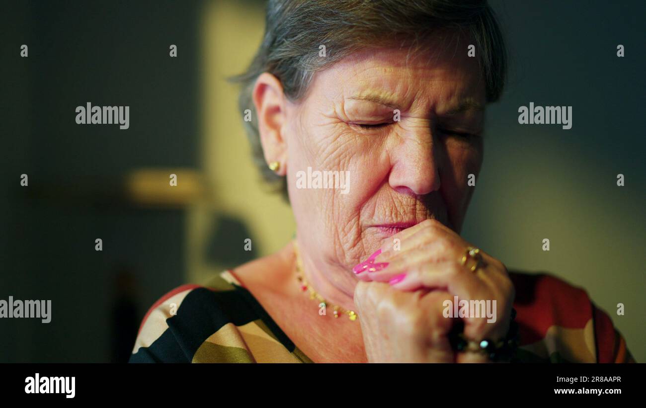 Senior woman Praying to God, close-up face of an elderly Faithful Older ...