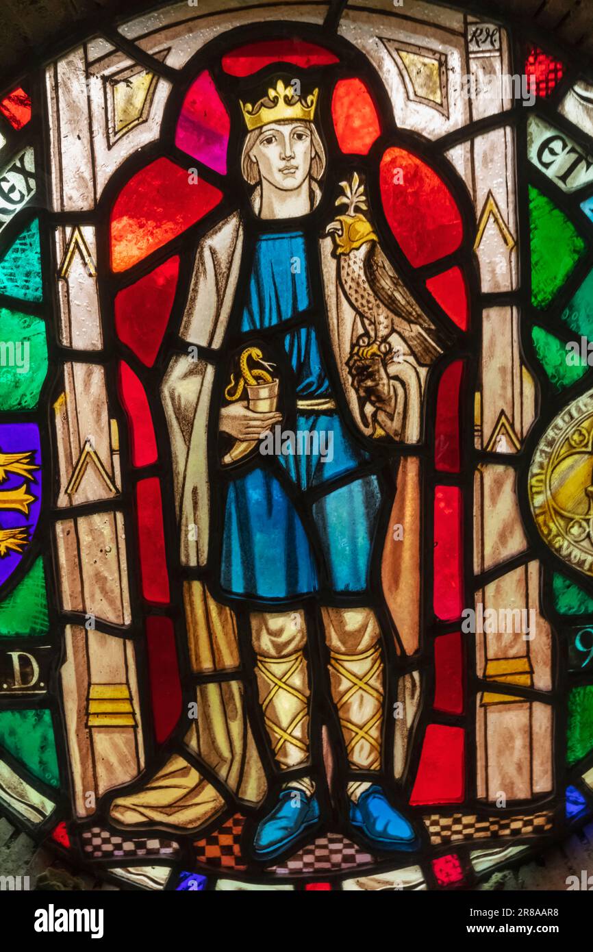 Stained glass window depicting king edward by rupert moore hi-res stock ...