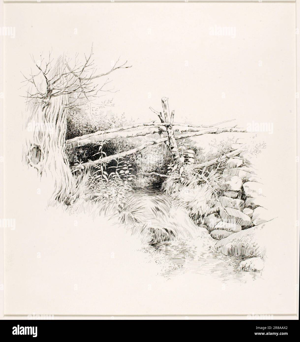 Untitled (Woodland Stream) 1889 by George Elbert Burr, born Monroe ...