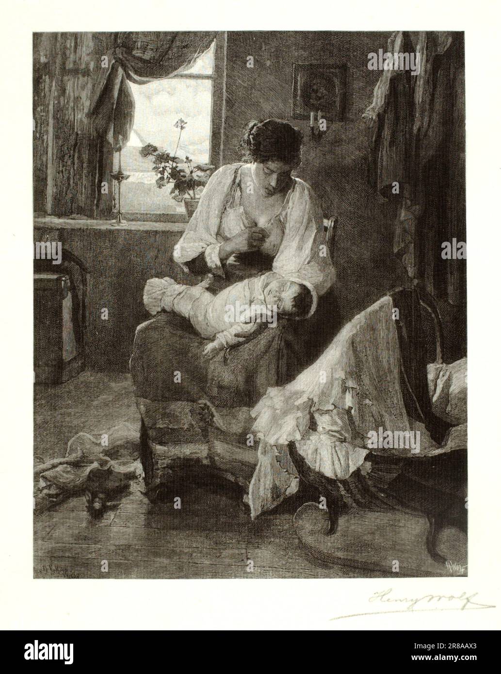 The Mother 1892 by Henry Wolf, born Eckwersheim, Alsace 1852-died New ...