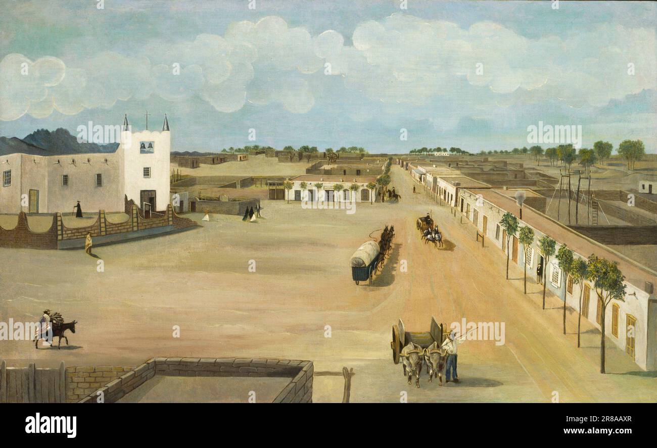Old Mesilla Plaza ca. 1885-1886 by Leon Trousset, born France 1838-died ...