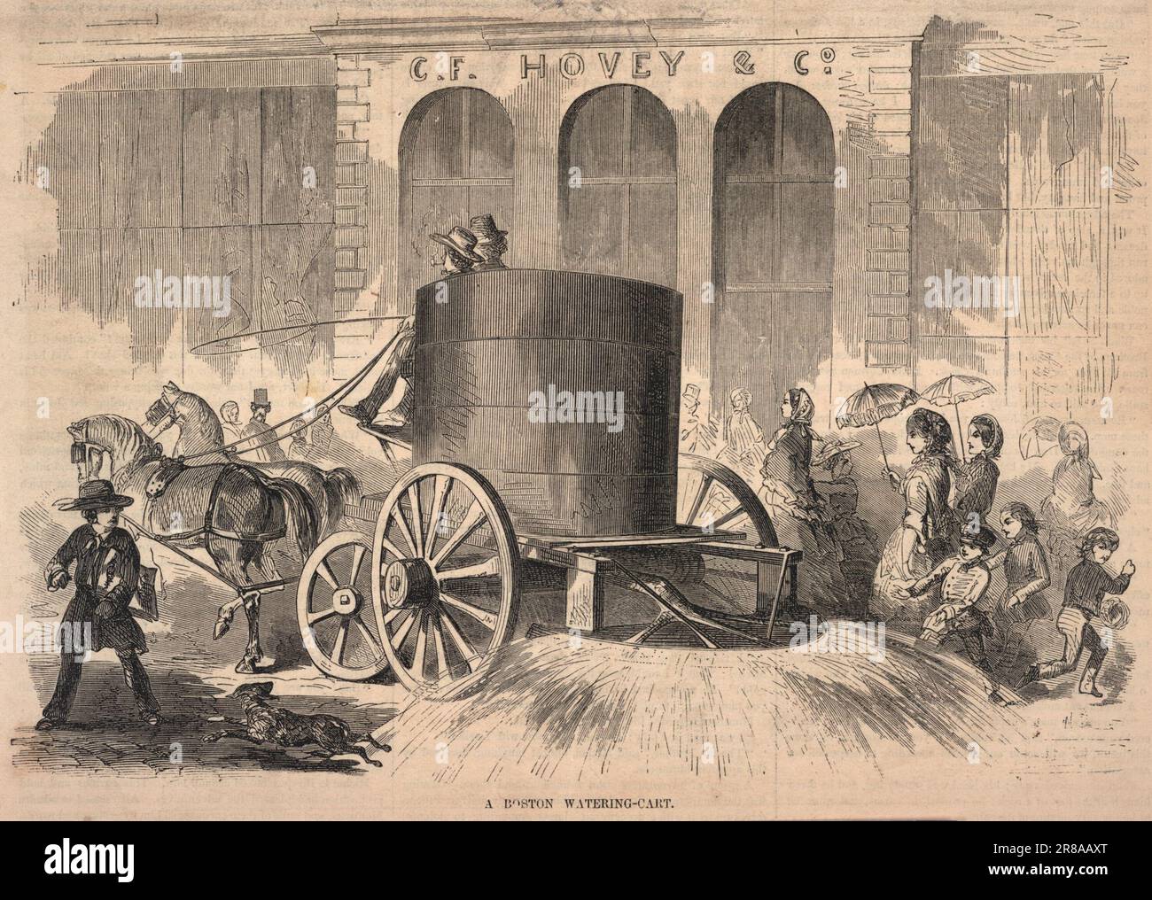 A Boston Watering-Cart, from Ballou's Pictorial Drawing-Room Companion ...