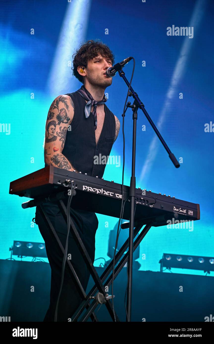 LVIV, UKRAINE - JUNE 17, 2023 - Pylyp Kolyadenko of the KADNAY indie ...