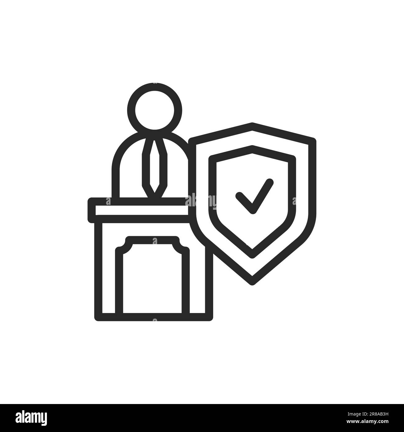 Directors' liability insurance color line icon. Isolated vector element ...