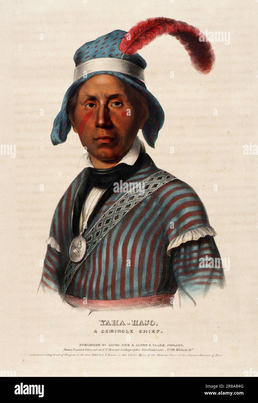 Yaha-hajo. A Seminole Chief. 1842 by Alfred M. Hoffy, born ca. 1790 ...