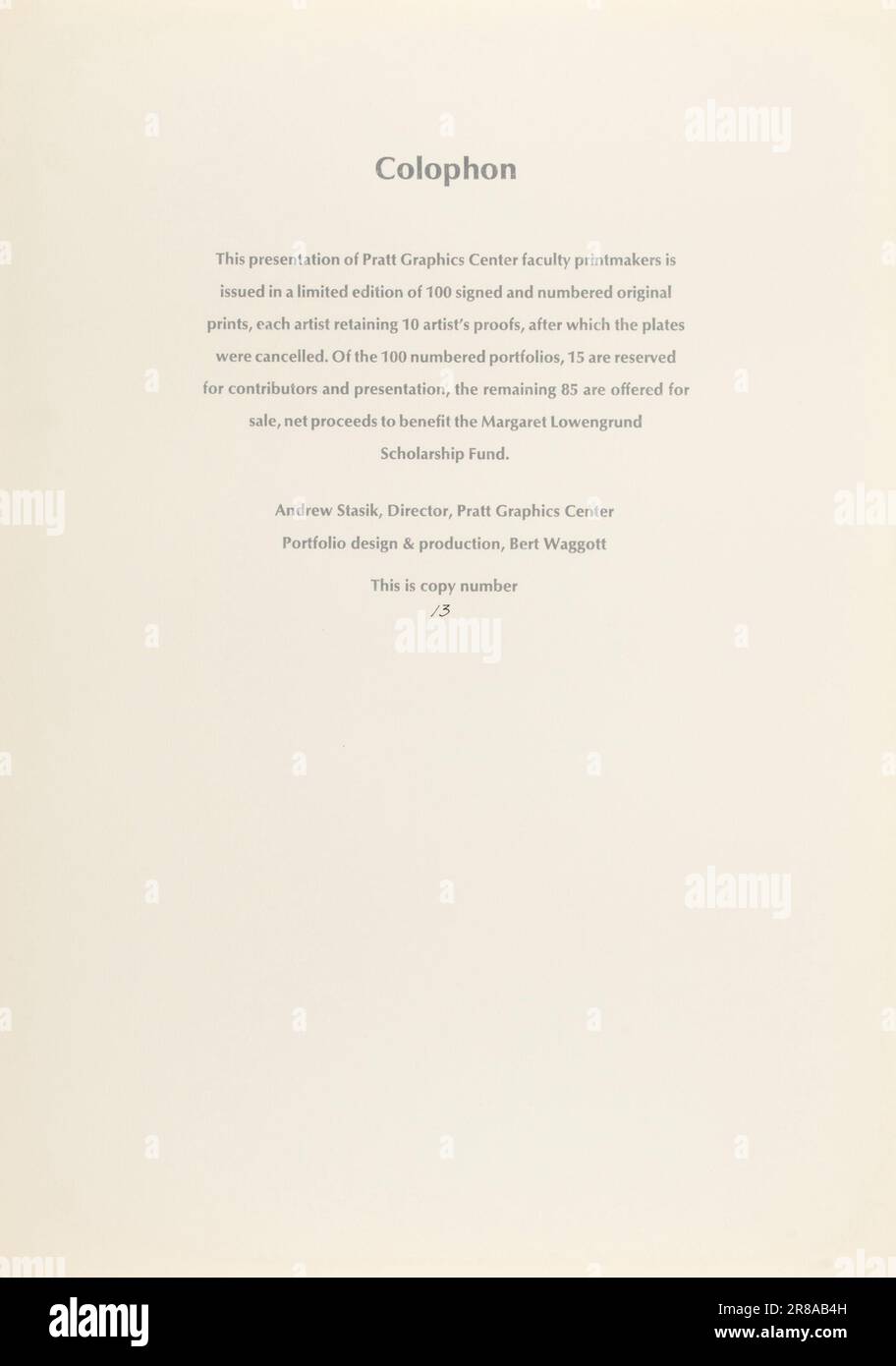 Colophon page hi-res stock photography and images - Alamy