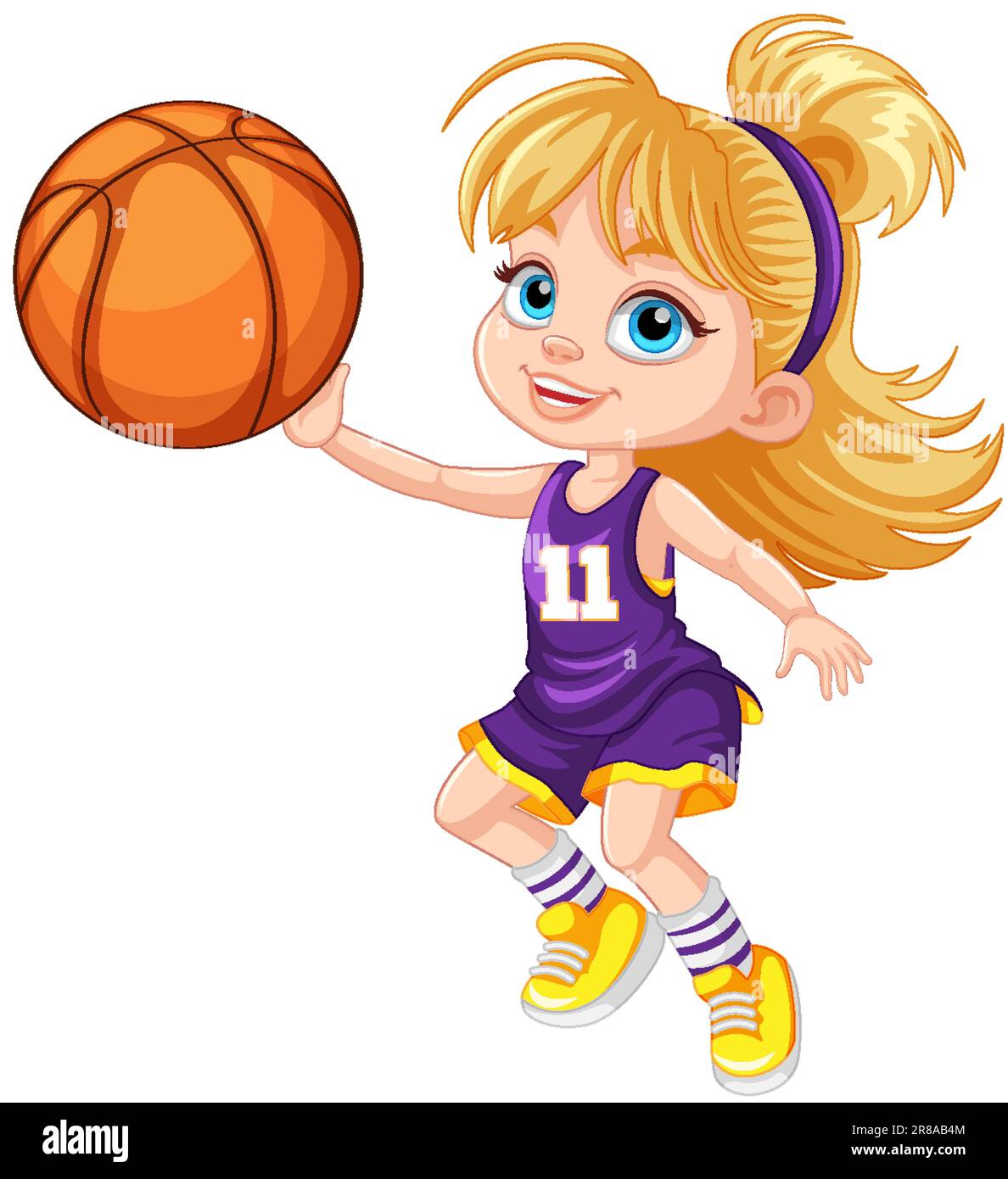 Female basketball player cartoon character illustration Stock Vector ...
