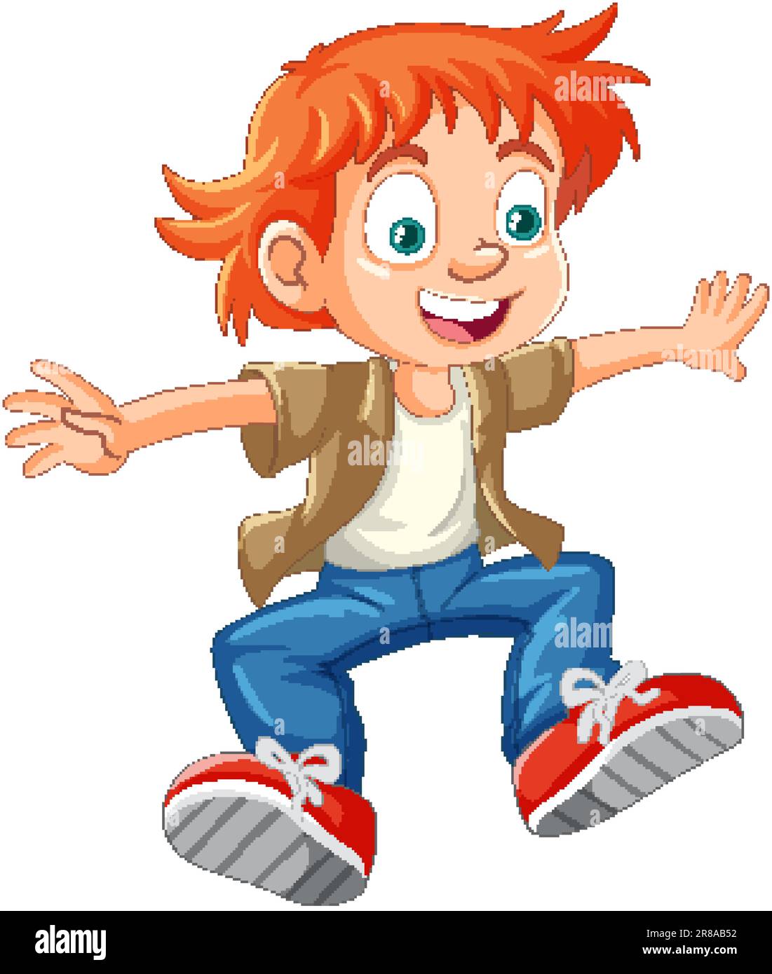 Urban boy jumping cartoon character illustration Stock Vector Image ...
