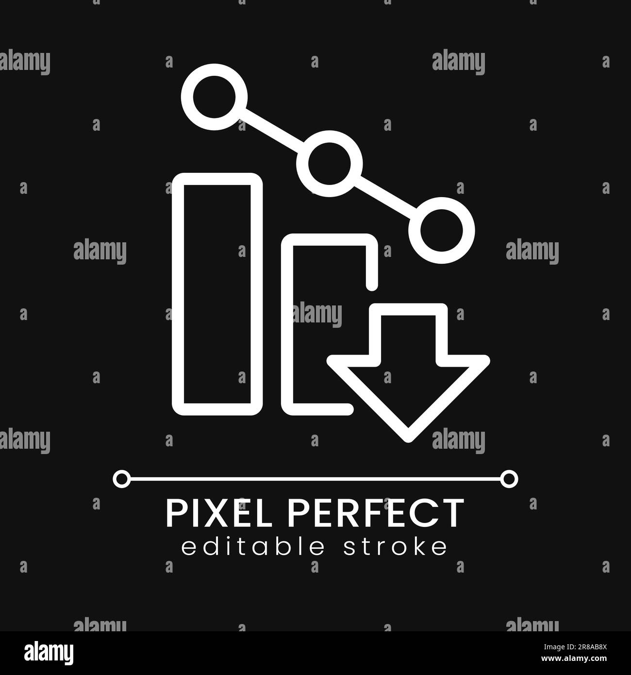 Descending line graph concept Black and White Stock Photos & Images - Alamy