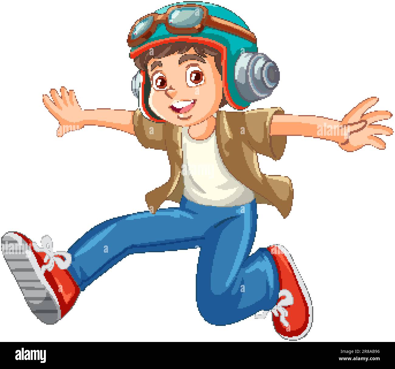 Adventure Boy Wearing Helmet illustration Stock Vector Image & Art - Alamy