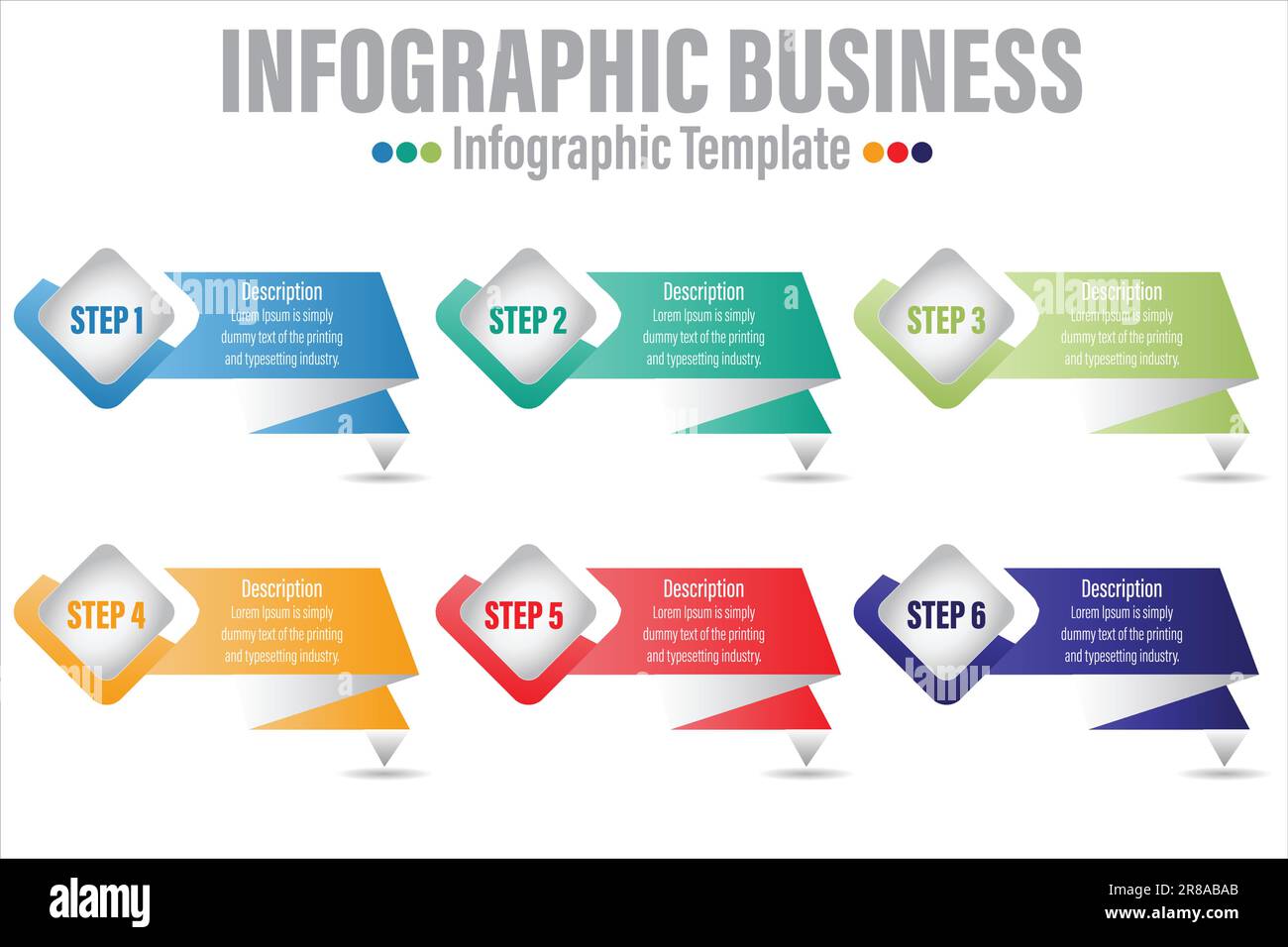 Infographics number options template with steps, with 6 Steps, Six 6 ...