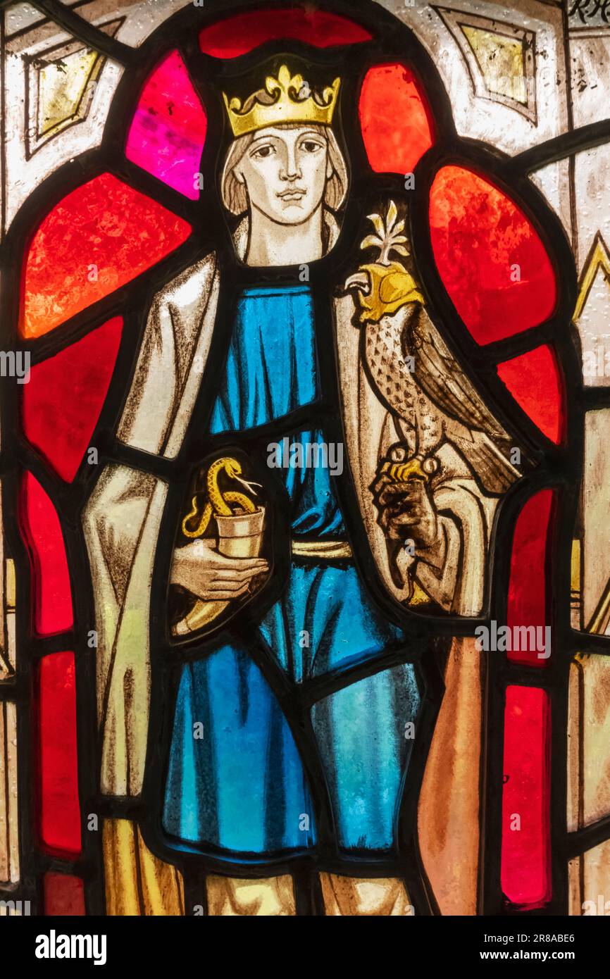 Stained glass window depicting king edward by rupert moore hi-res stock ...